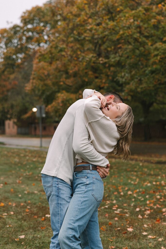 Emily & Johnson’s Romantic Rainy Engagement Session in New Harmony ...
